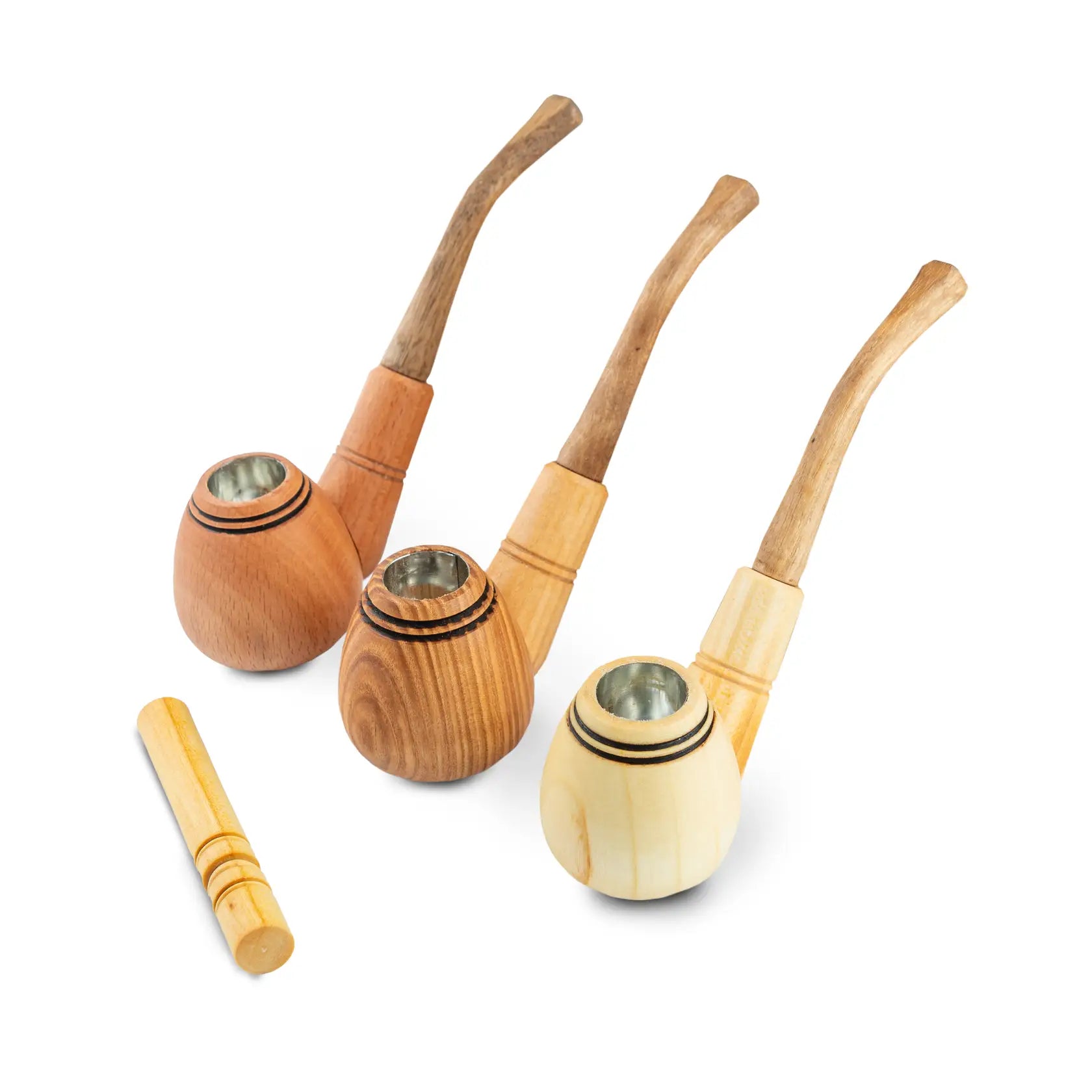 Tobacco Pipes, Set of 3, Classic shape, Handcrafted from Natural Wood ...